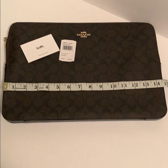 Coach | Bags | Coach Signature Laptop Sleeve Brownblack 4 X 1 | Poshmark